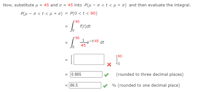 Solved v, substitute μ=45 and σ=45 into P(μ−σ | Chegg.com