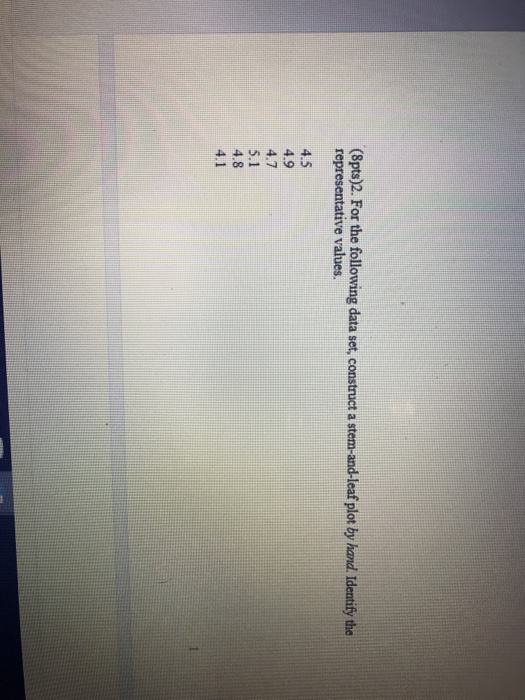 Solved (8pts)2. For the following data set, construct a | Chegg.com