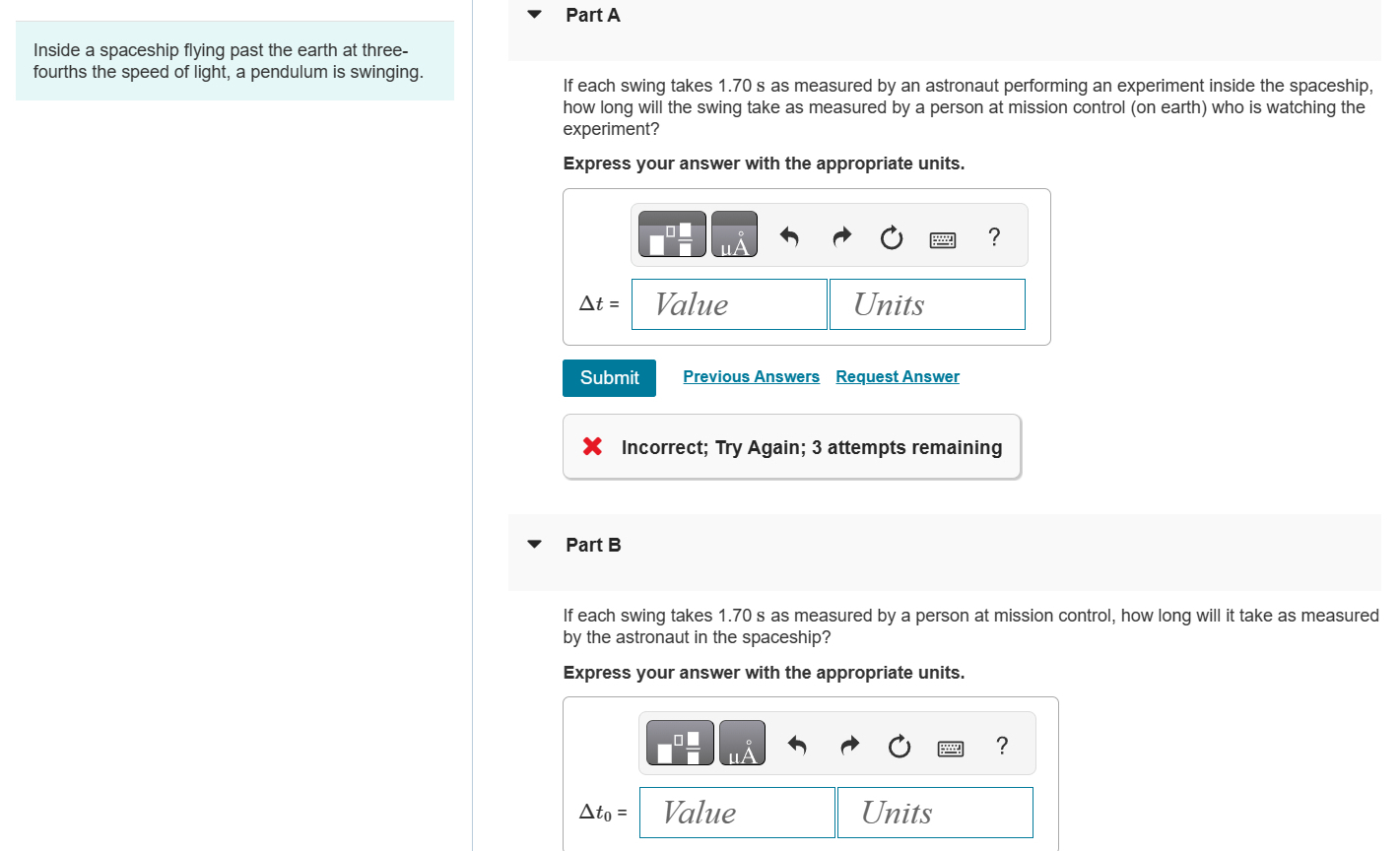 Solved Inside a spaceship flying past the earth at | Chegg.com