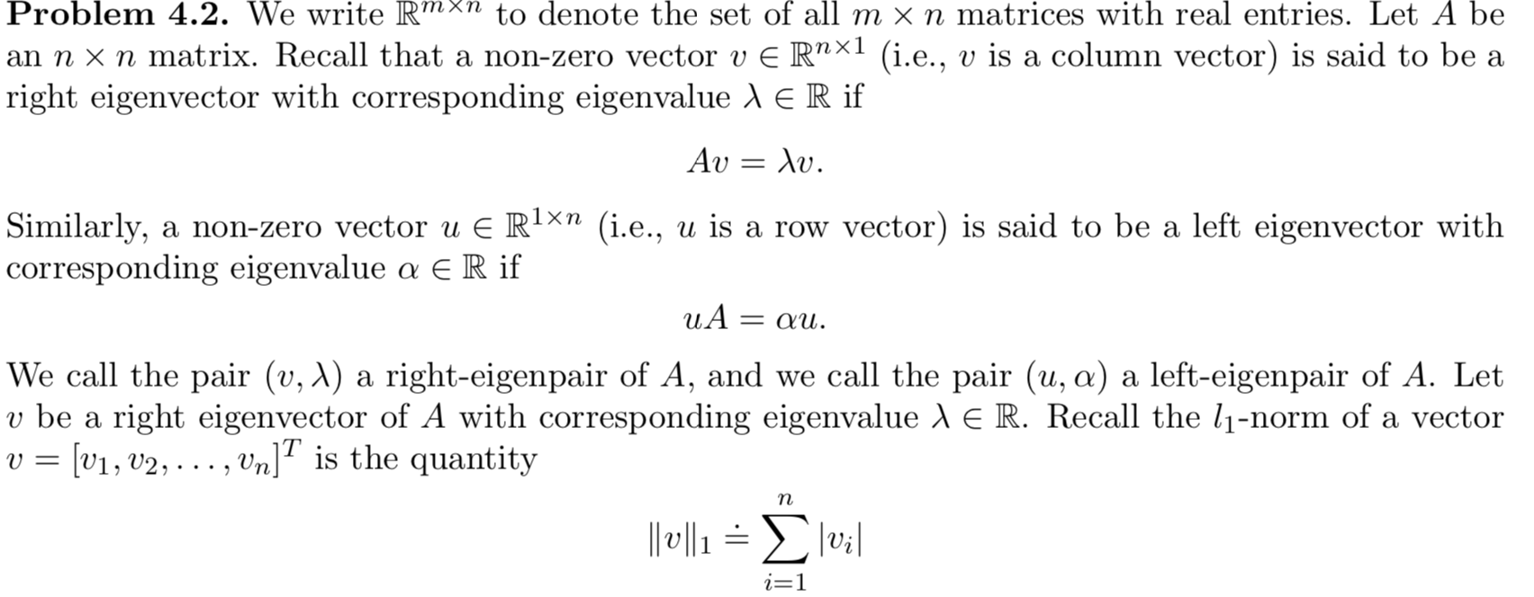 Solved Problem 4.2. We write Rm×n to denote the set of all | Chegg.com