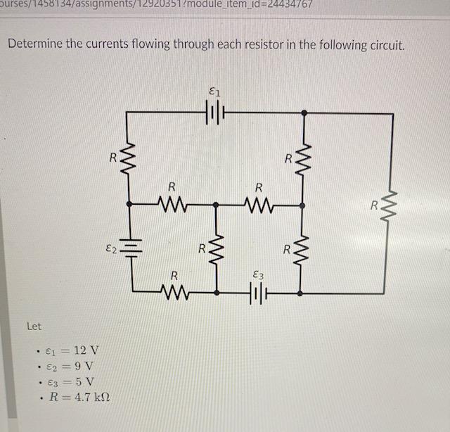 Solved Determine the currents flowing through each resistor | Chegg.com