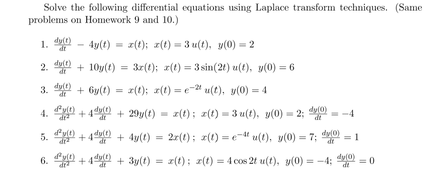Solved Solve the following differential equations using | Chegg.com