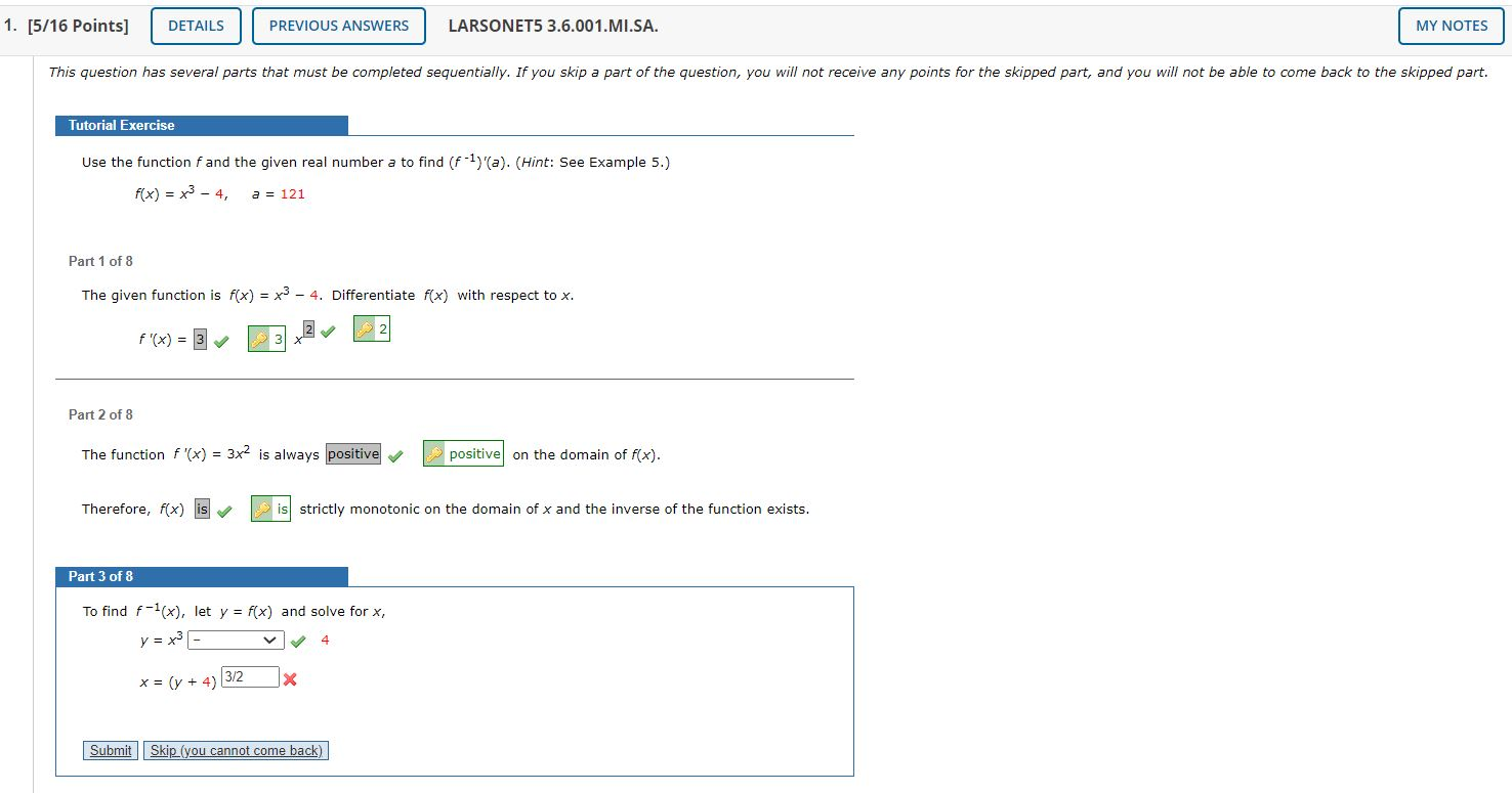 Solved 1. [5/16 Points] DETAILS PREVIOUS ANSWERS LARSONET5 | Chegg.com