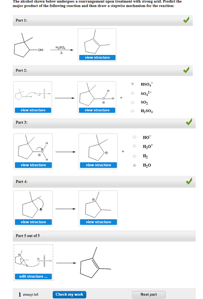Solved The alcohol shown below undergoes a rearrangement | Chegg.com