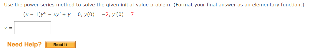 Solved Use the power series method to solve the given | Chegg.com