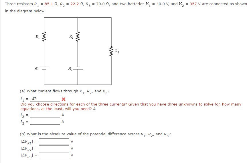 Solved in the diagram below. (a) What current flows through | Chegg.com