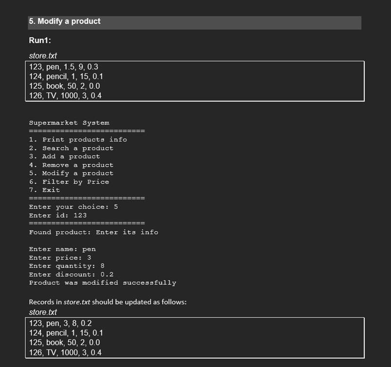 Solved A. Description The information of the system will be | Chegg.com