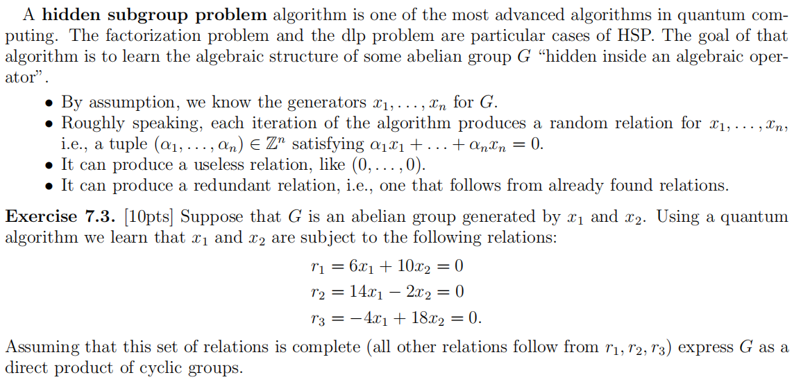 Solved A Hidden Subgroup Problem Algorithm Is One Of The 