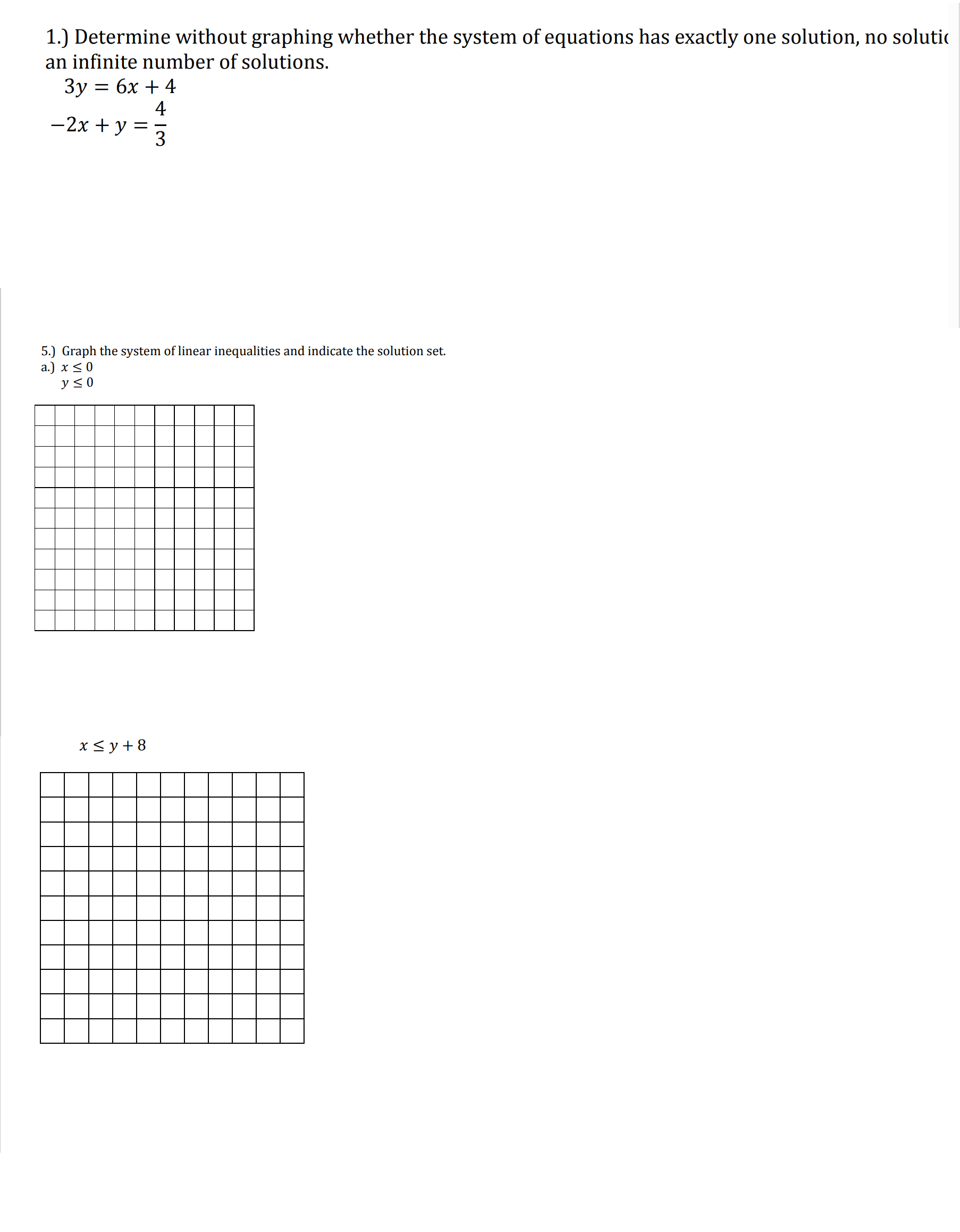 Solved Determine Without Graphing Whether The System Of 
