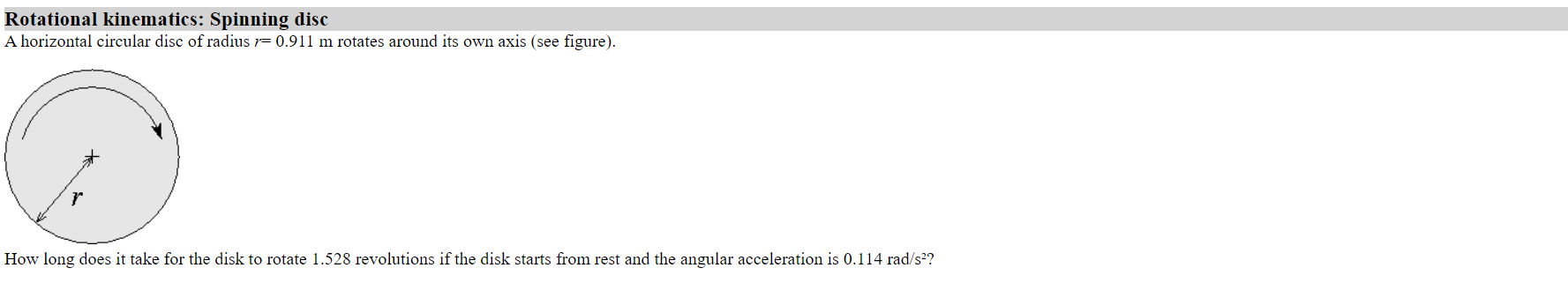 Solved Rotational kinematics: Spinning disc A horizontal | Chegg.com