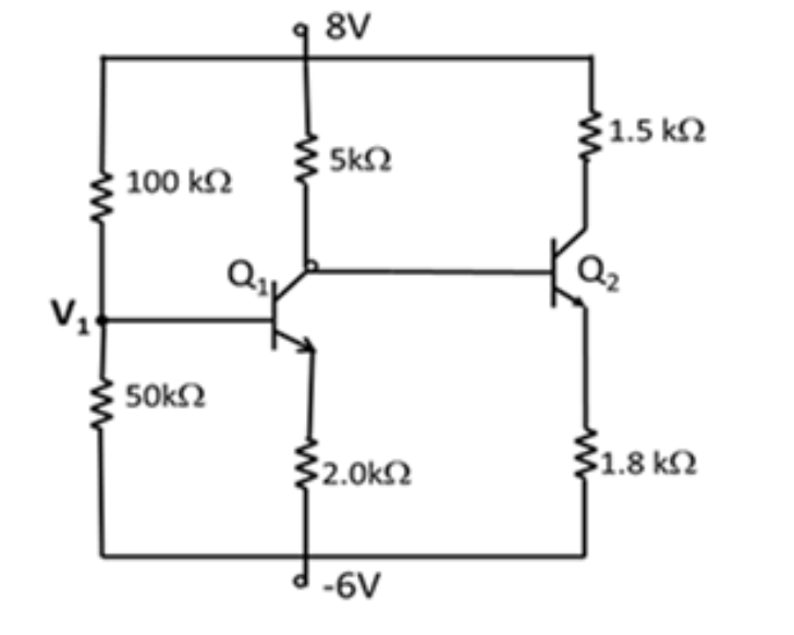 Solved Assume beta = 100 (for both Q1 and Q2), and VBE | Chegg.com
