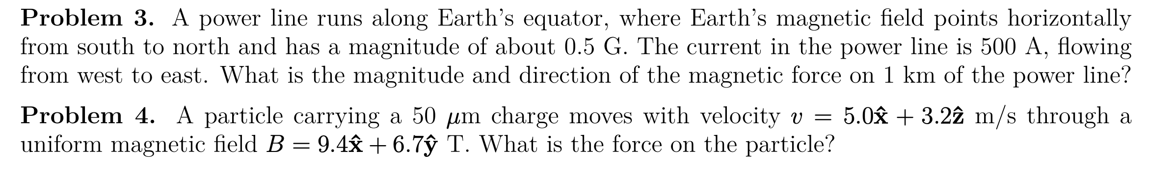 Solved Problem 3. A power line runs along Earth's equator, | Chegg.com
