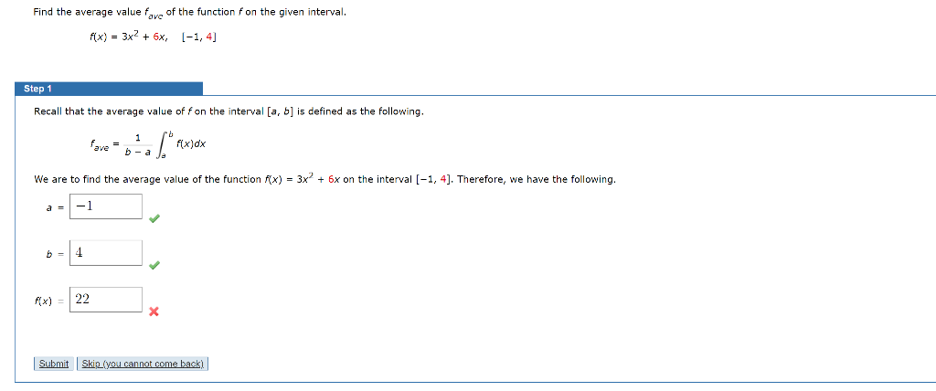 Solved Find the average value fave of the function f on the | Chegg.com