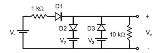 Solved Calculate Vo, considering V1=2V, V2=4 V and V3=1V., | Chegg.com