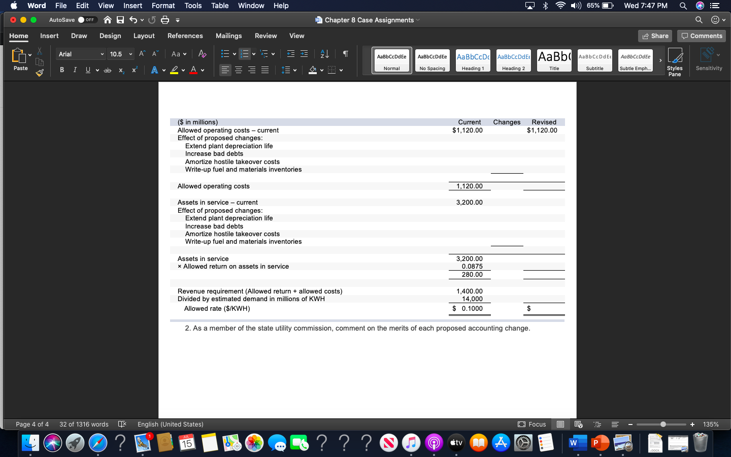 Solved Word File Edit Tools Table Window Help 65% Wed 7:47 | Chegg.com