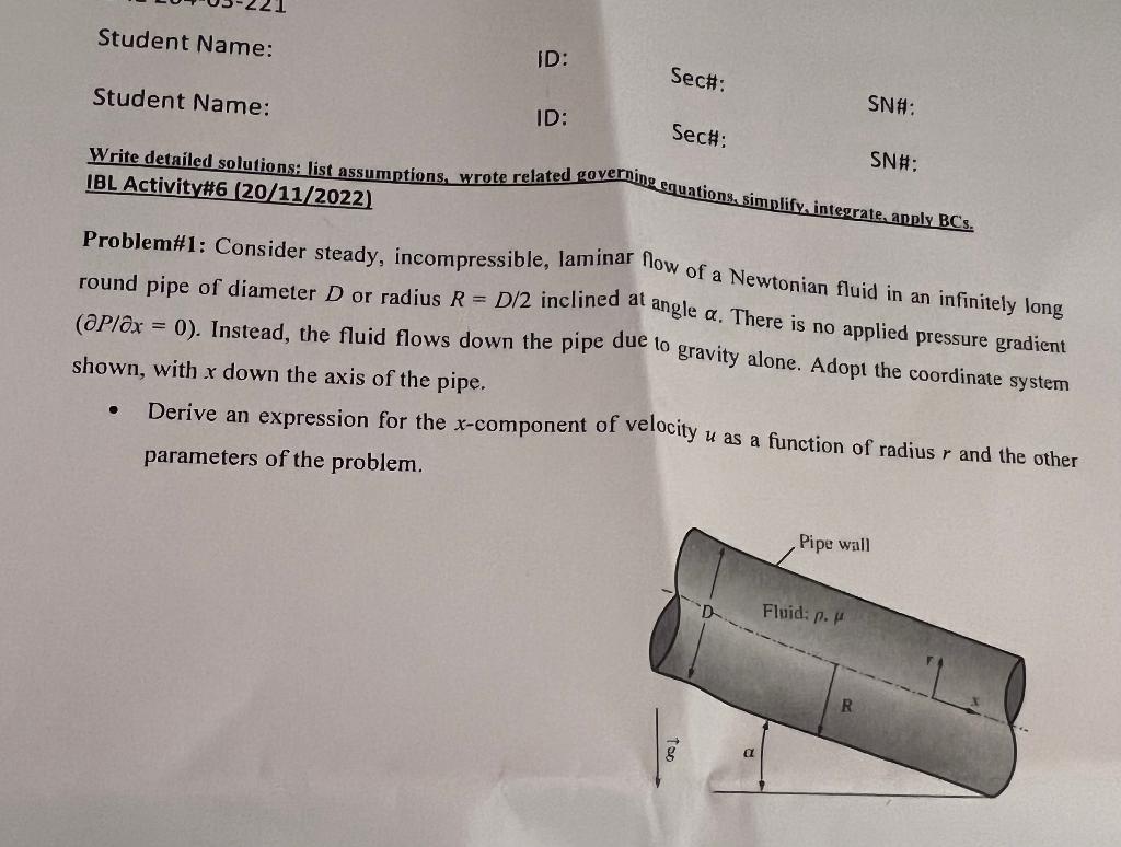 Solved Student Name: ID: SecA: Student Name: ID: SecH: SNA: | Chegg.com