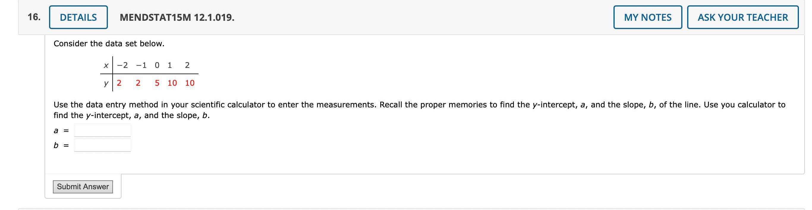 Solved Consider the data set below. \begin{tabular}{c|ccccc} | Chegg.com