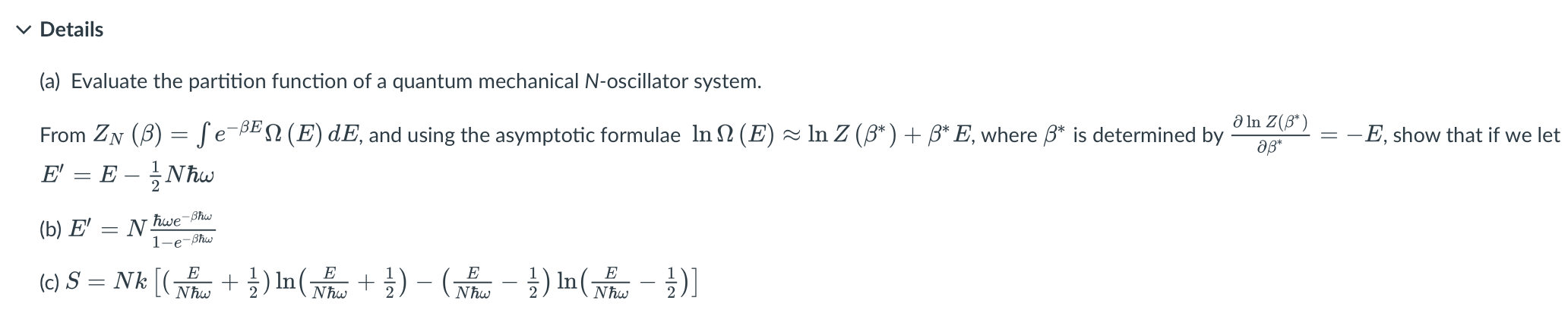 Solved (a) Evaluate the partition function of a quantum | Chegg.com