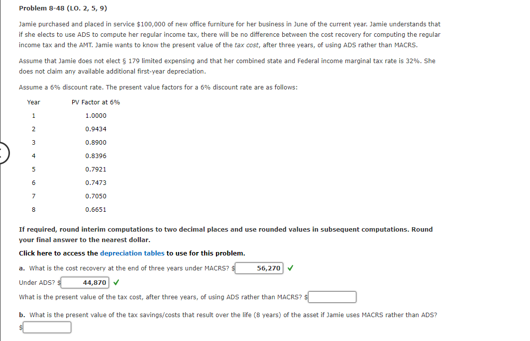 Solved Jamie purchased and placed in service $100,000 of new | Chegg.com