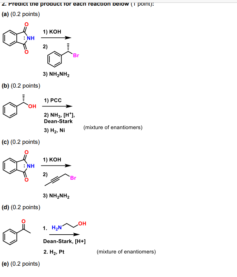 Solved 1) KOH : NH 2) OTS 3) NH2NH2 3. Draw the expected | Chegg.com