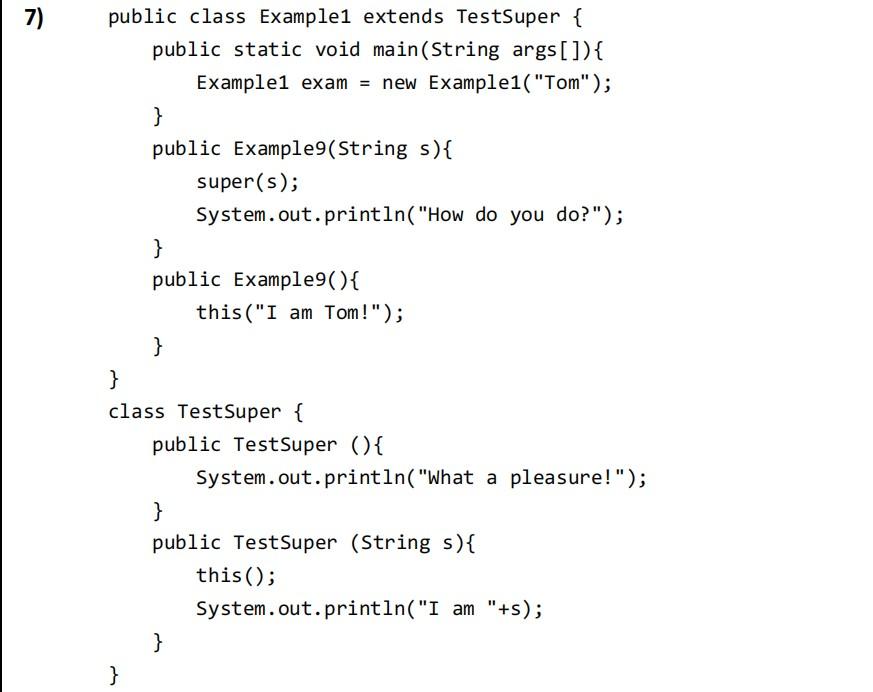 Solved 6) public class Example1 { public void stringReplace | Chegg.com