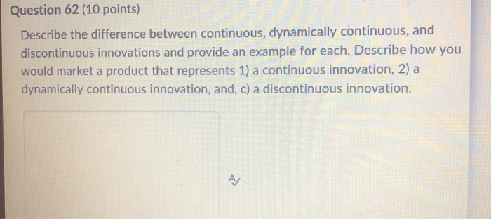 Solved Question 62 (10 points) Describe the difference | Chegg.com