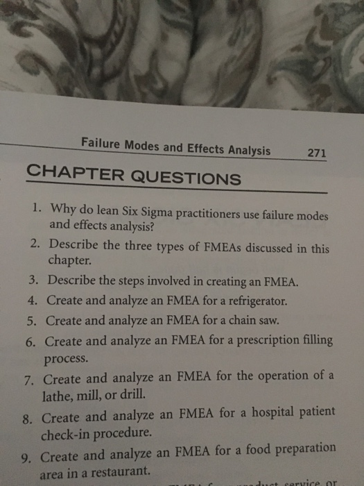 Solved Failure Modes and Effects Analysis271 CHAPTER | Chegg.com