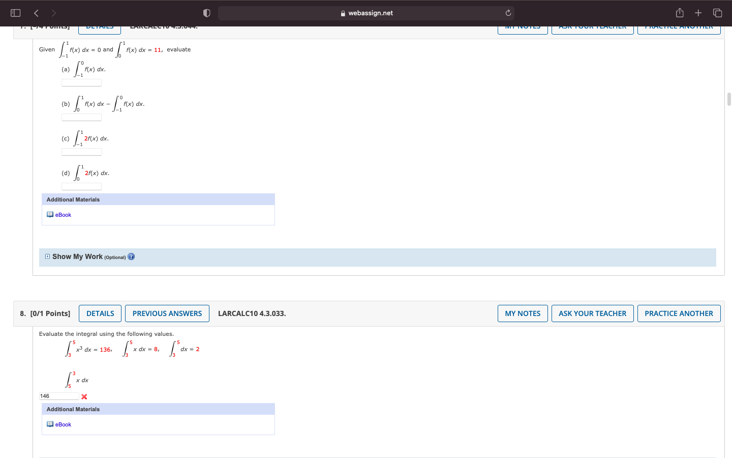 Solved webassign.net + Sketch the region whose area is given | Chegg.com