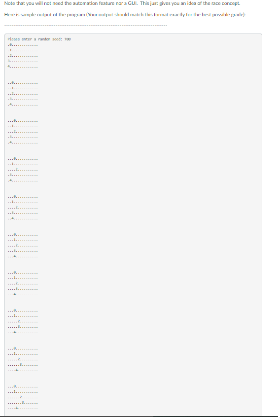 Solved Build a program that simulates a horse race in C++. | Chegg.com
