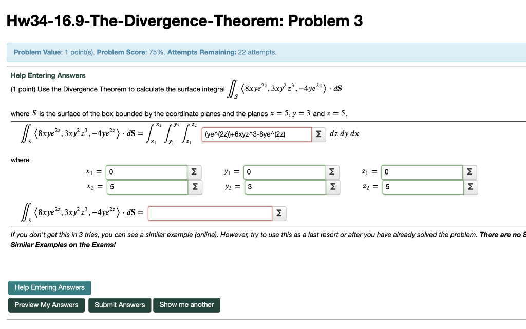 Solved Hw34-16.9-The-Divergence-Theorem: Problem 3 Problem | Chegg.com