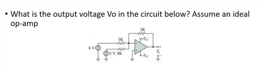 Solved - What is the output voltage Vo in the circuit below? | Chegg.com