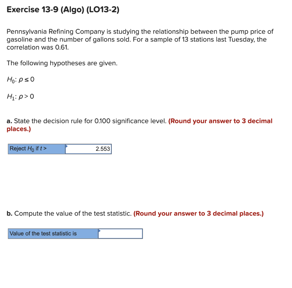Solved Exercise 13-9 (Algo) (LO13-2) Pennsylvania Refining | Chegg.com