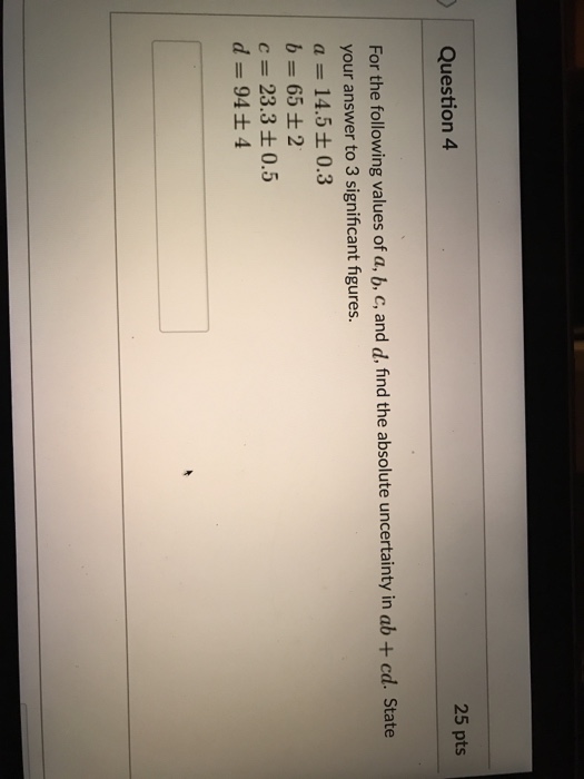 Solved For the following values of a, c, and d, find the | Chegg.com