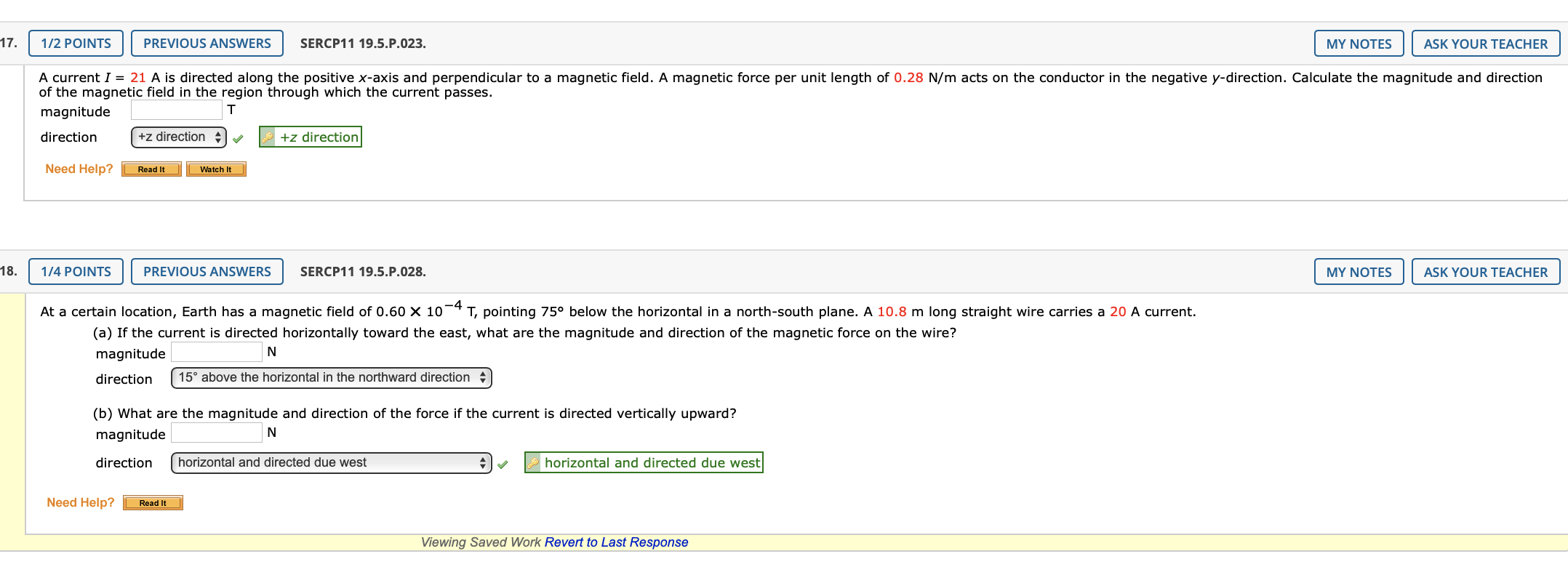 Solved 17. | 1/2 POINTS | PREVIOUS ANSWERS SERCP11 | Chegg.com Solved 17. | 1/2 POINTS | PREVIOUS ANSWERS SERCP11 | Chegg.com