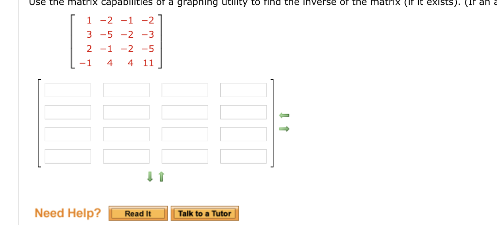 Solved Use the matrix capabilities of a graphing utility to | Chegg.com