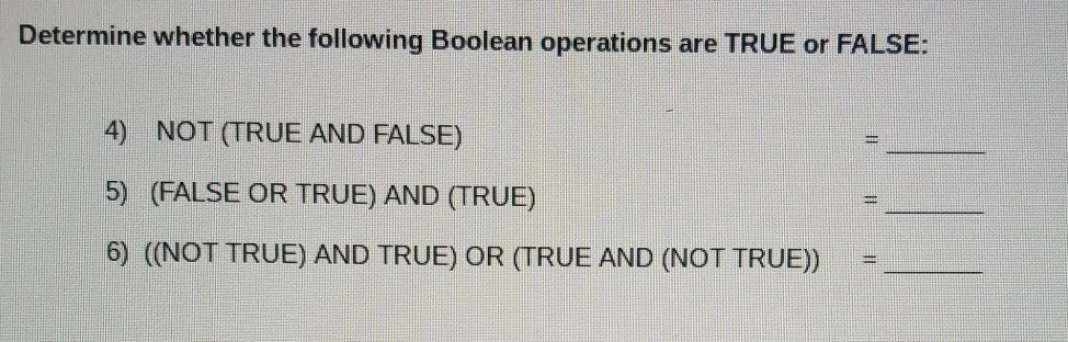 Solved Determine whether the following Boolean operations | Chegg.com