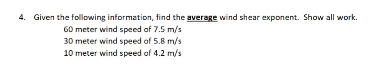 Solved 4. Given the following information, find the average | Chegg.com