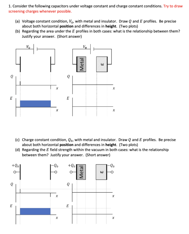 Solved 1. Consider the following capacitors under voltage | Chegg.com