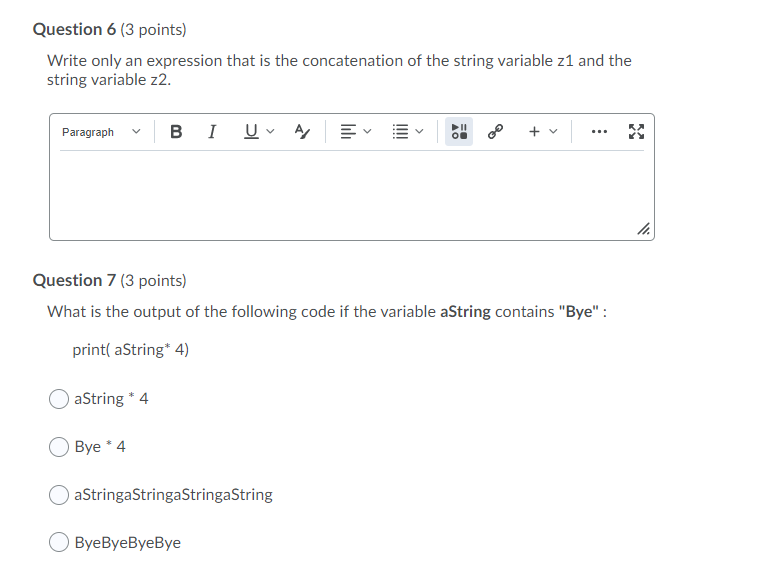 Solved Question 4 (3 points) The following code prints each | Chegg.com