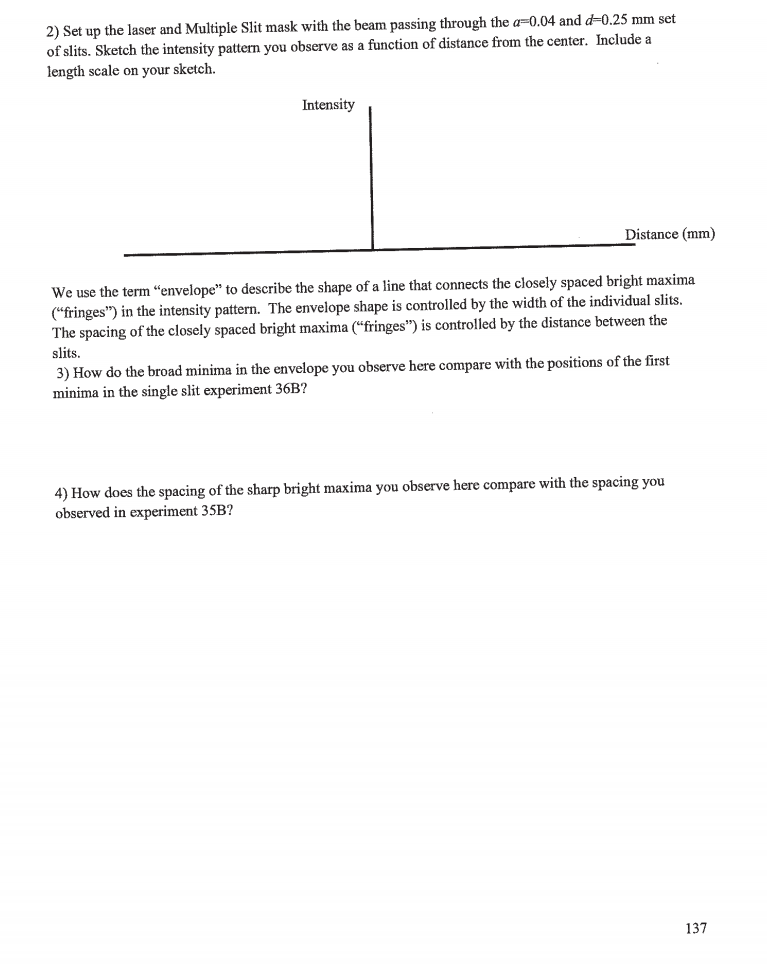 36C- Experiment: Double Slits of Finite Width | Chegg.com