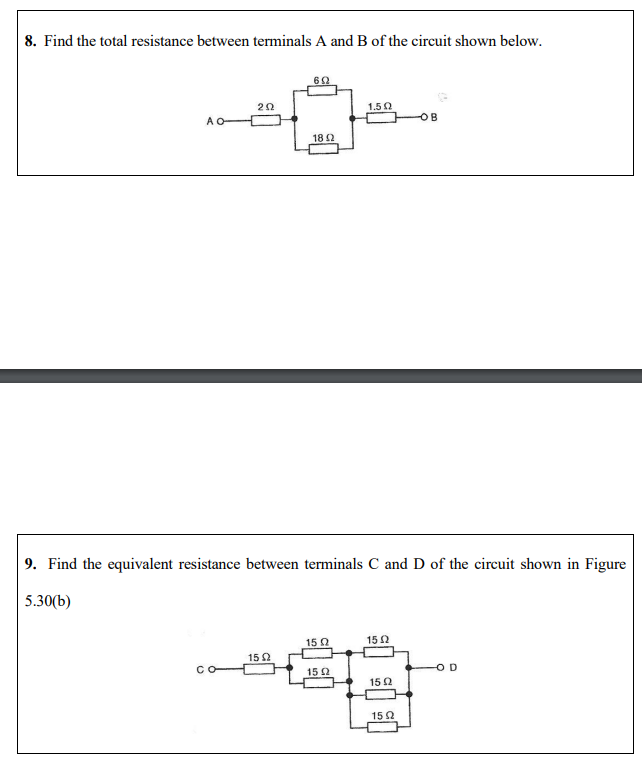 Solved Find the total resistance between terminals A and B | Chegg.com