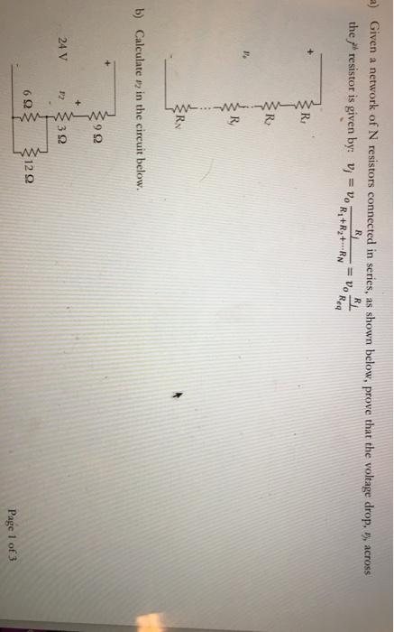 Solved a network of N resistors connected in series, as | Chegg.com