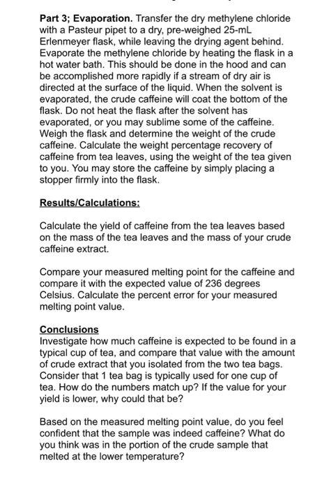 Solved dur Part 1; Preparing the Tea Solution. Place 20 mL | Chegg.com