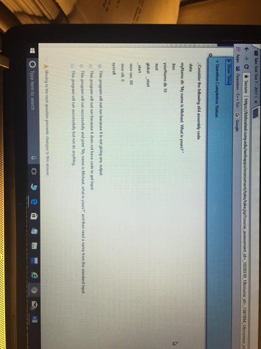 Solved Consider the following x64 assembly code data | Chegg.com