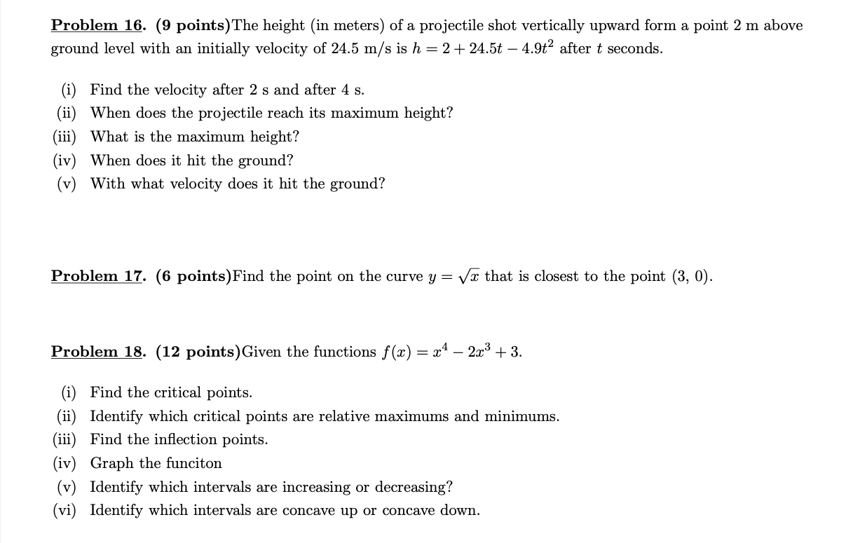 Solved Problem 16. (9 points) The height (in meters) of a | Chegg.com