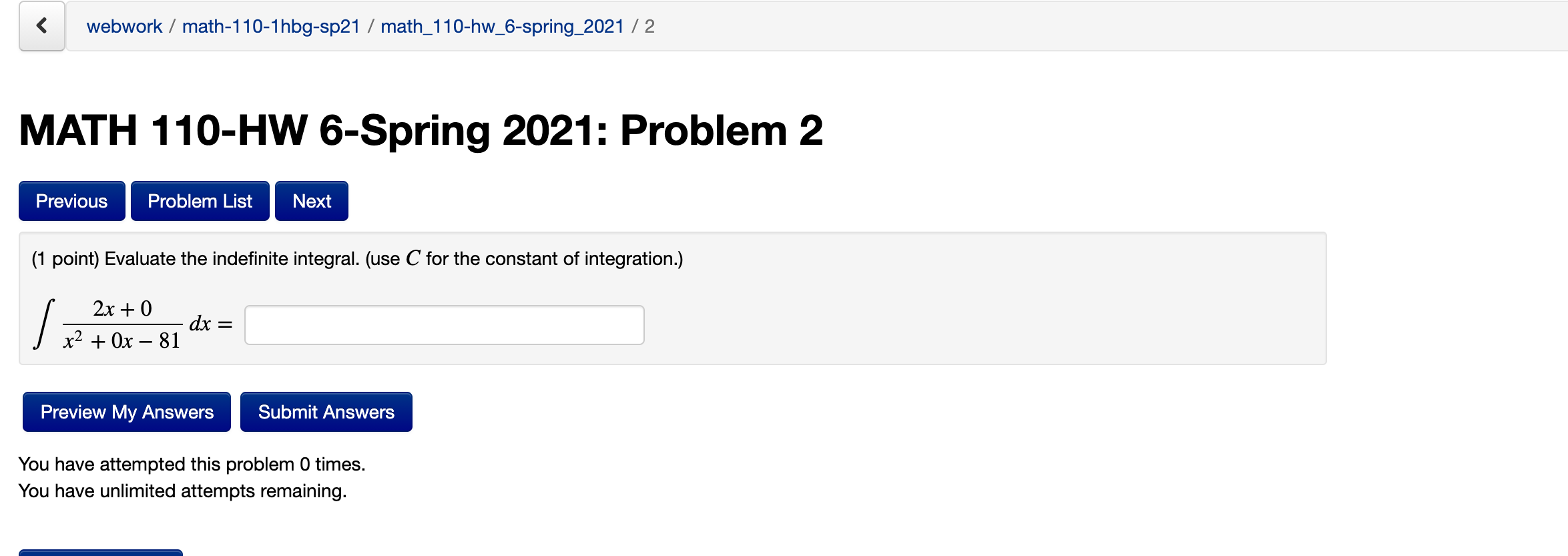 Solved webwork / math-110-1hbg-sp21 / | Chegg.com