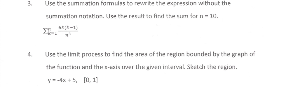Solved 3. Use the summation formulas to rewrite the | Chegg.com