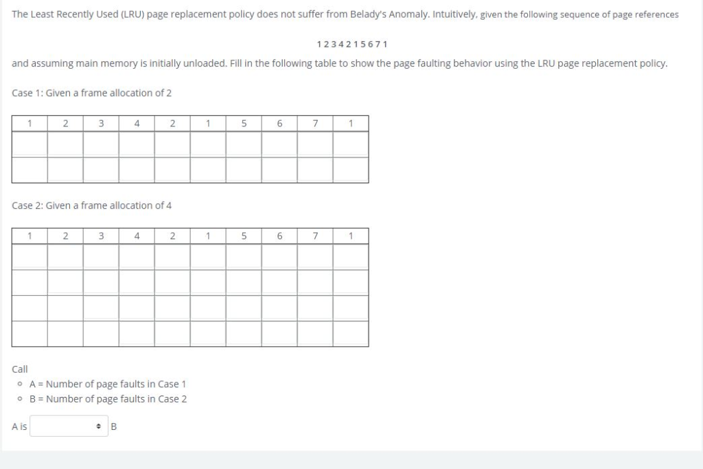 Solved The Least Recently Used (LRU) page replacement policy | Chegg.com