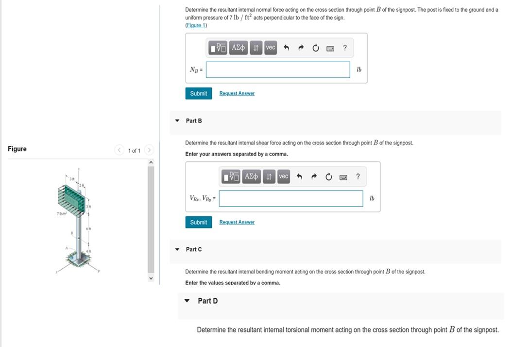 Solved Determine the resultant internal normal force acting | Chegg.com