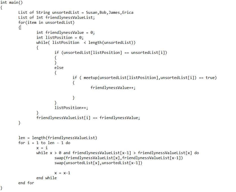 Solved Algorithm requirements: Given a list of n people, | Chegg.com